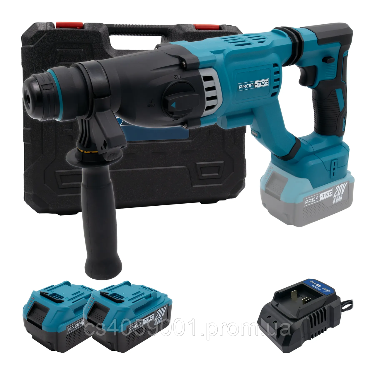 Потужний акумуляторний перфоратор PROFI-TEC PBH201 POWERLine : з АКБ 2шт-20V 4.0 Аh (006286)TSDG ...