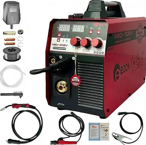 Зварювальний напівавтомат Edon MIG-308V 7.2 кВт для MIG/MAG/MMA з дротом 0.6-1.0 мм для ...