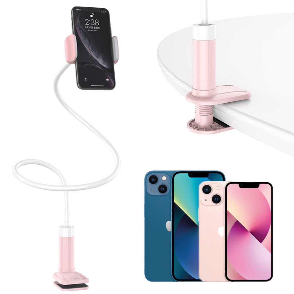 Настільний тримач для телефону з прищіпкою (4,5-6,5"), 70см, Hoco PH23 / Гнучка підставка для ...