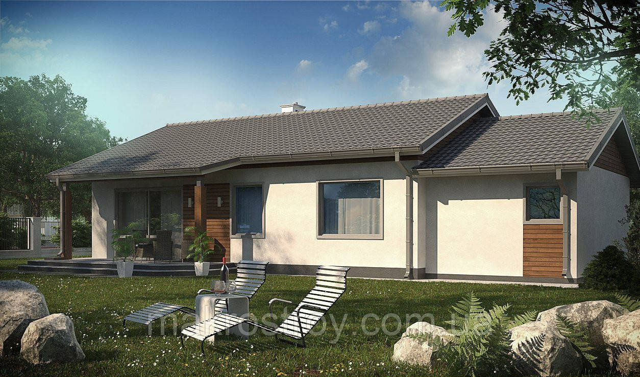 MS-027 AL . Вариант проекта дома MS-027 с гаражом с левой стороны, цена ...
