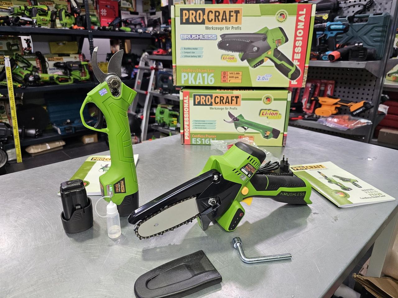 Набір Секатор + Міні Ланцюгова пила ProCraft ES-16Li + PKA16 Безщіткові (ID#2589018678), ціна ...