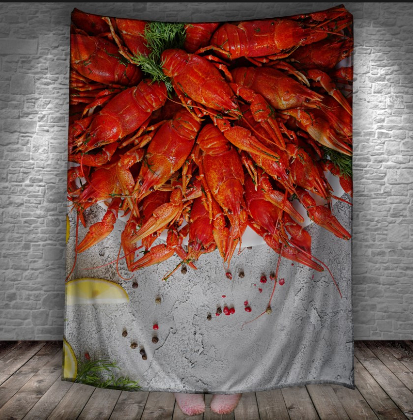 Плед з принтом "Раки варені" 150х200 см., ціна: 1450 ₴, купити на Prom.ua