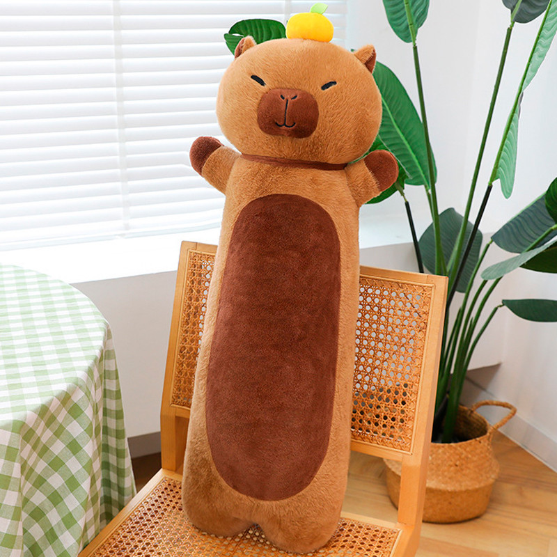 Игрушка Капибара с яблоком батон 90 см подушка антистресс для детей ...