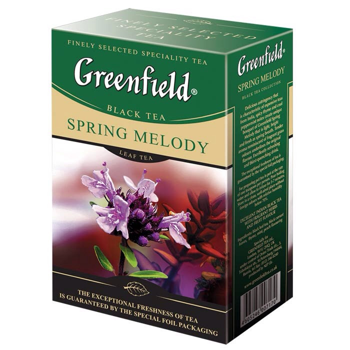Чай Greenfield 100г чёрный с чабрецом Spring Melody (ID#463331689 ...