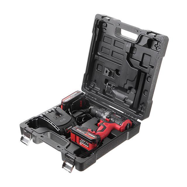 Дриль-шурупокрут акумуляторний з безщітковим двигуном 20 В, 50 Нм, 2x2.0 Аг, ЗП, кейс INTERTOOL ...