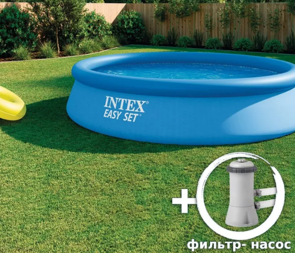 Басейн Intex надувний 28142 (366х84 см) Круглий басейн надувний 7290 л ...