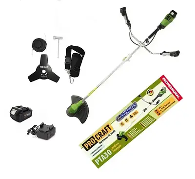 Тример акумуляторний Procraft PTA24/2 Садовий тример для трави та кущів (1АКБ 4А/г та з/п ...