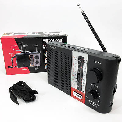 Портативный радиоприемник GOLON RX-002 с часами и поддержкой USB/SD ...