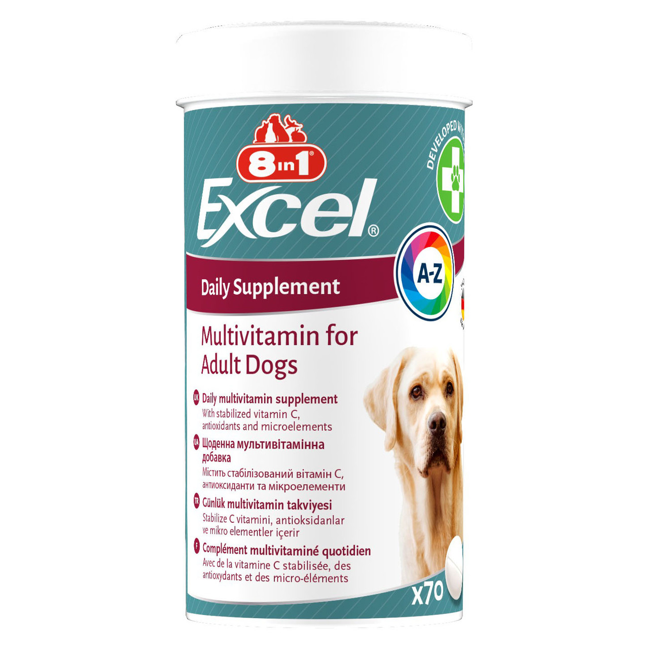 Мультивітаміни Ексель Excel ADULT для дорослих собак, 70 таблеток ...