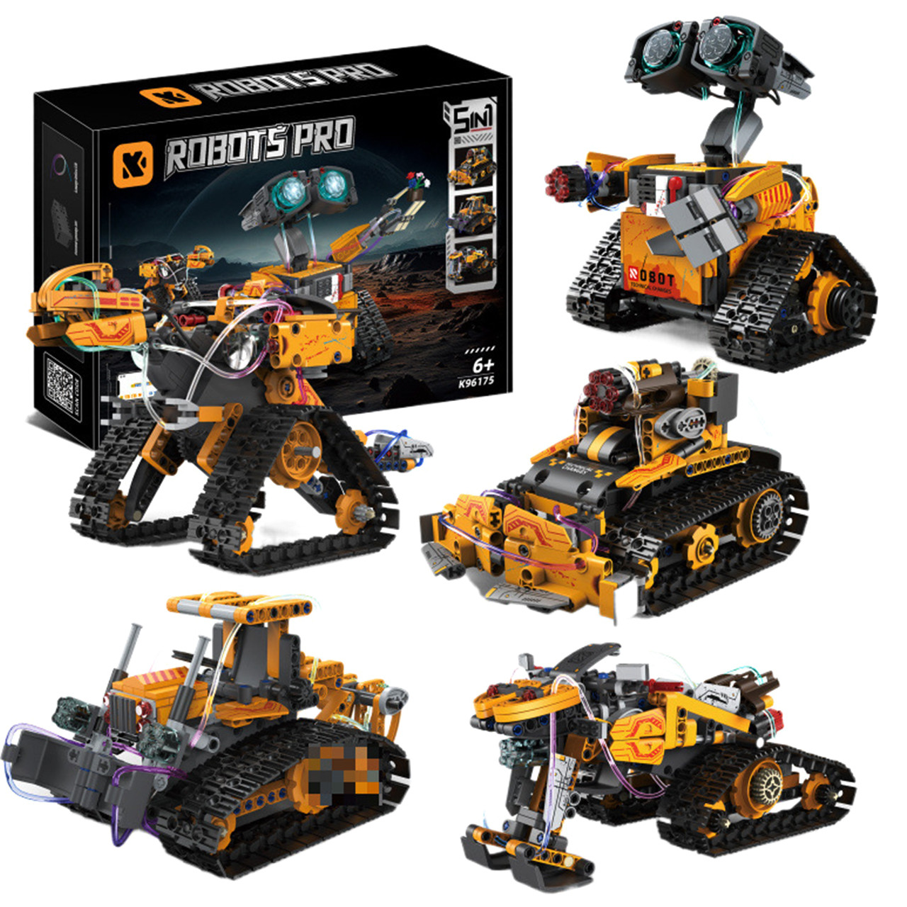 Программируемый STEM-робот 5в1 ROBOTS PRO с пультом и приложением, Интерактивный робот ...