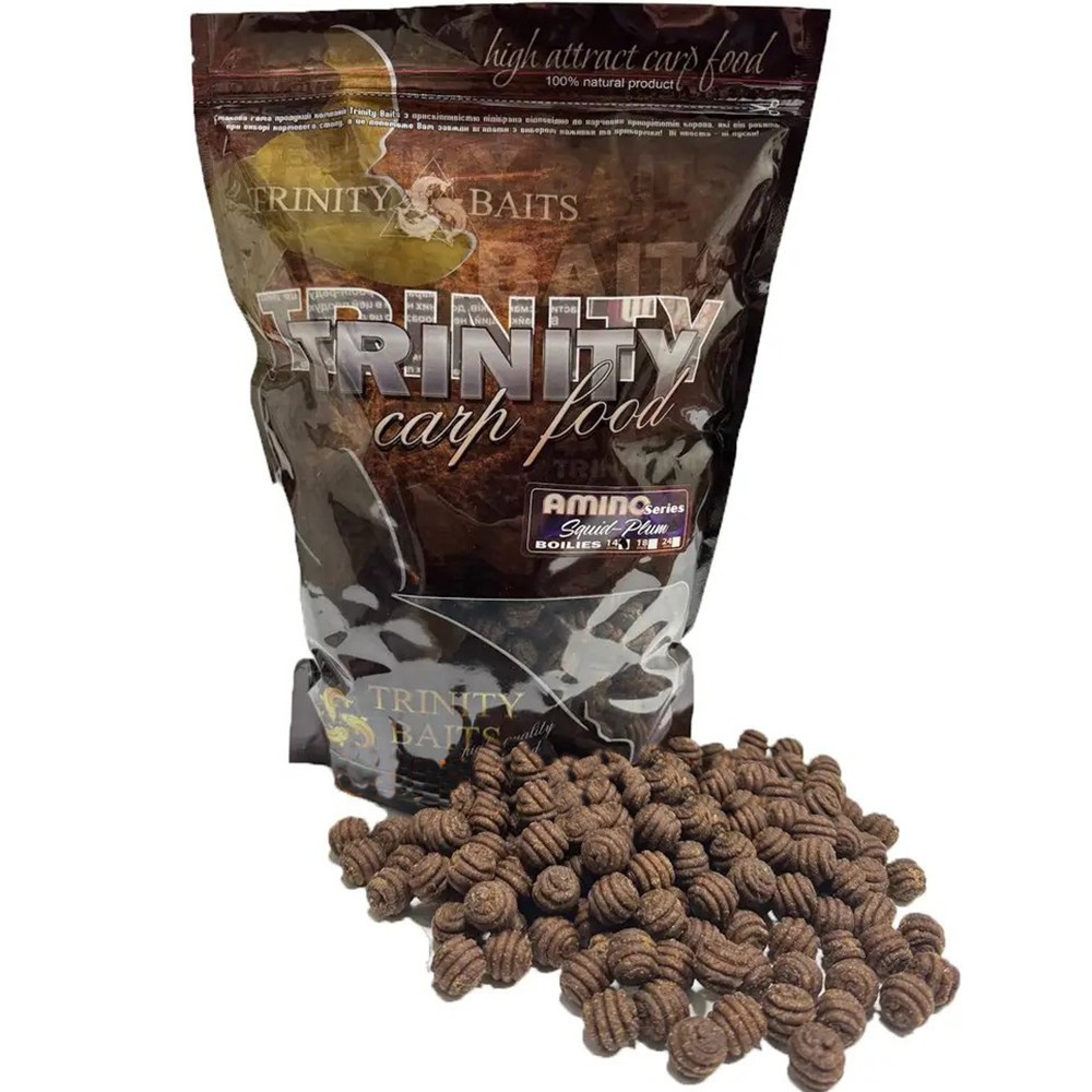 Бойлы вареные Trinity Baits Кальмар-слива Snail 12 кг 10х14 мм TB09412 ...
