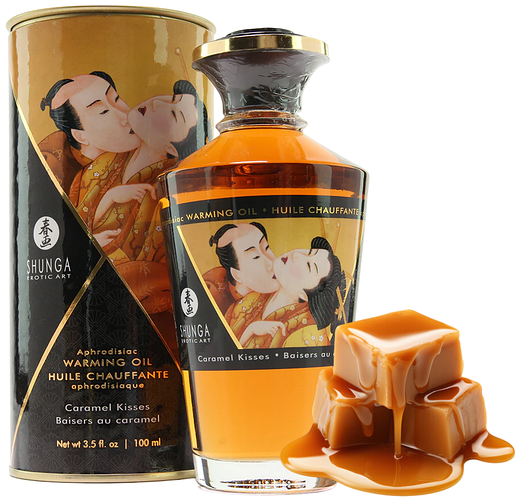 Розігріваюча масажна олія з афродизіаками Shunga Aphrodisiac Warming Oil Caramel Kisses (100 мл ...