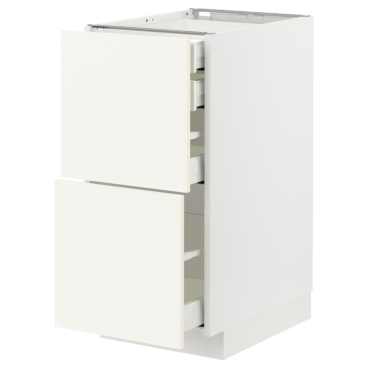 METOD/MAXIMERA W stj 2fr/2n/wd/h, білий/Vallstena білий, 40x60 см IKEA ...