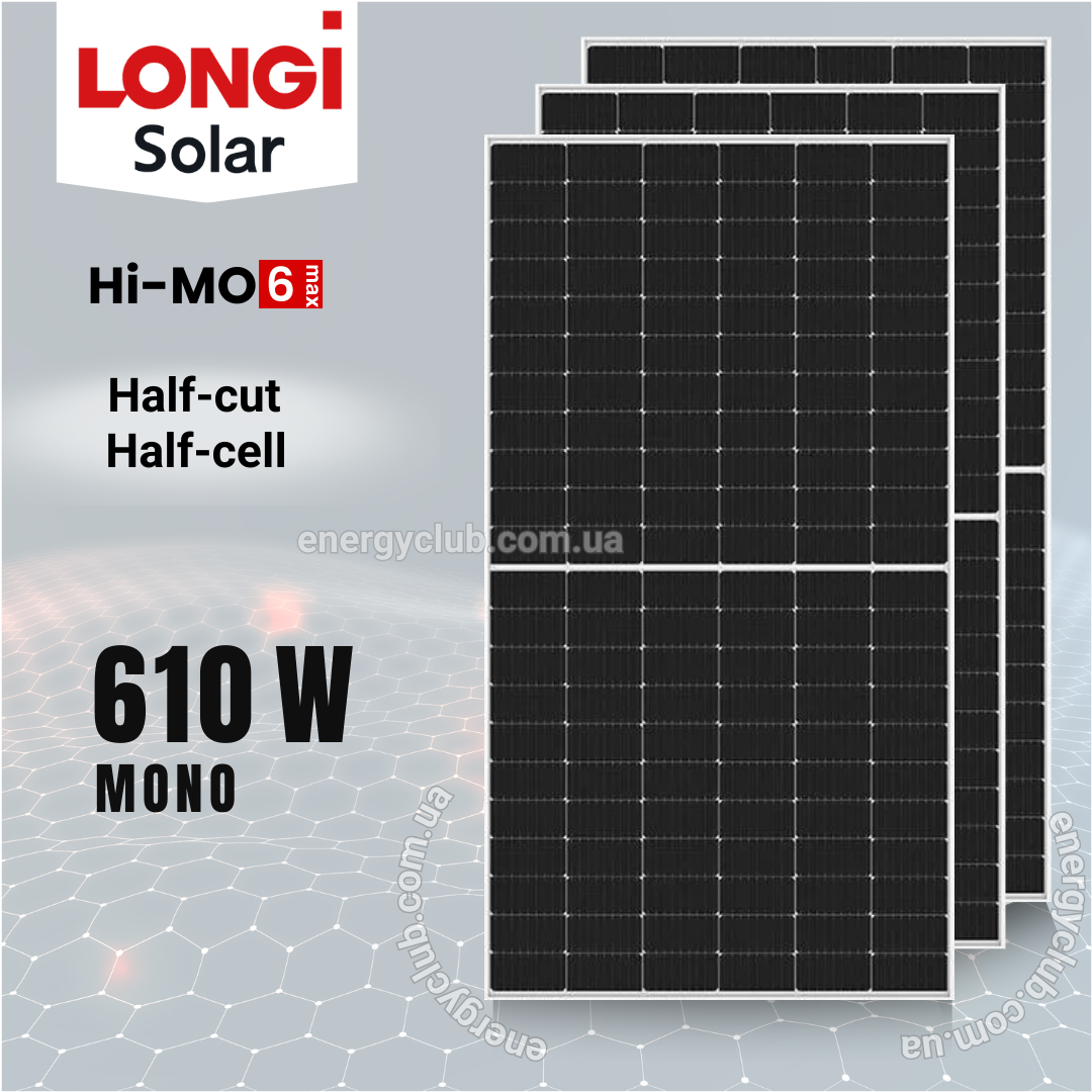 Солнечная панель 610 Вт монокристал Longi Solar LR7-72HTH-610M (ID ...