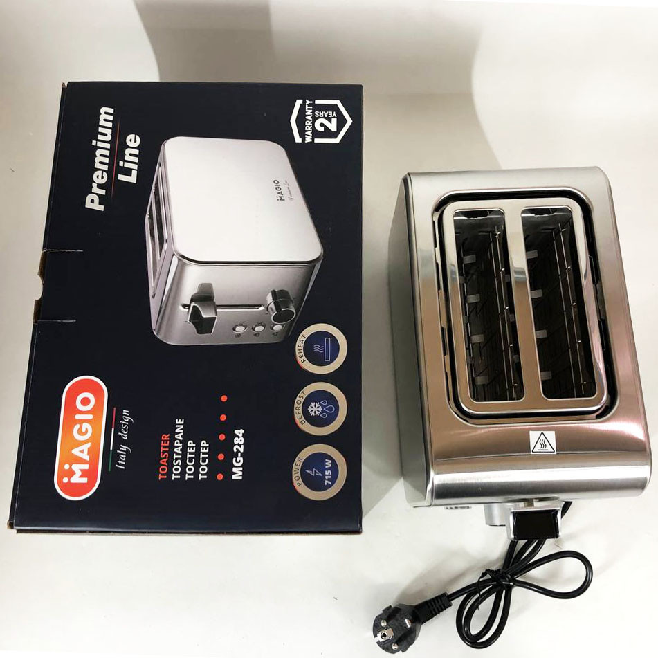 Якісний електричний тостер на 2 скибочки Magio MG-284 715 Вт, Сендвіч-тостери, BJ-327 ...
