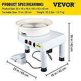 Vevor 2052227 Гончарний круг 28 см, 350 Вт Білий електричний гончарний ...