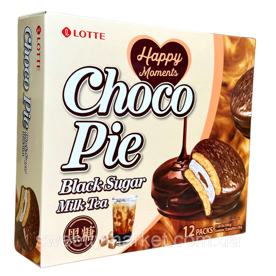 Пирожное шоколадное Choco Pie Молочний Чай з карамелізованим цукром 336 г (12 х 28 г), цена: 259 ...