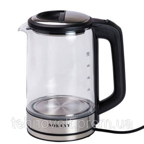 Электрочайник стекляный 2,5л 1500Вт Sokany SK-09013, цена: 517.13 ...