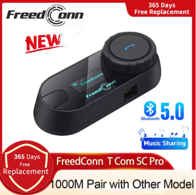 Мотогарнiтура FreedConn T-COM-SC c FM радіо і LCD екраном інтерком 1000 ...