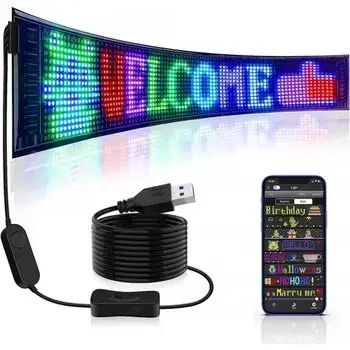 Гибкий экран LED Matrix Panel APP wifi rgb 192mm 898mm (HRP-1696PLUS ...