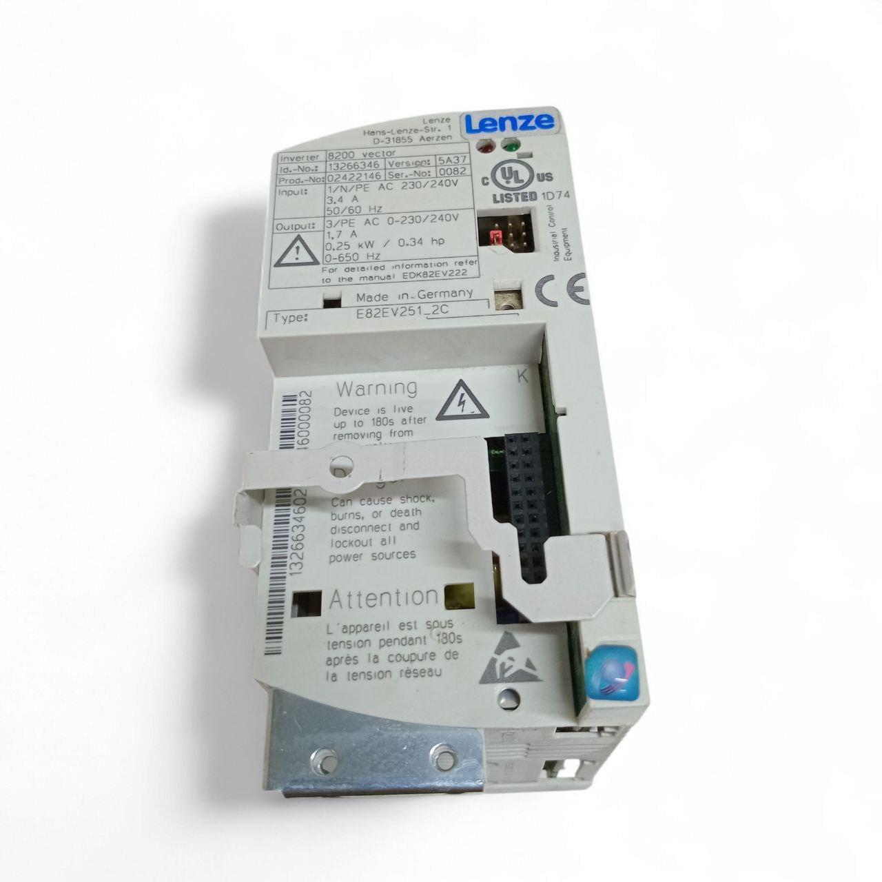 Lenze E82EV251-2C частотний перетворювач 0.25 кВт, 1-фазний, серія 8200 ...