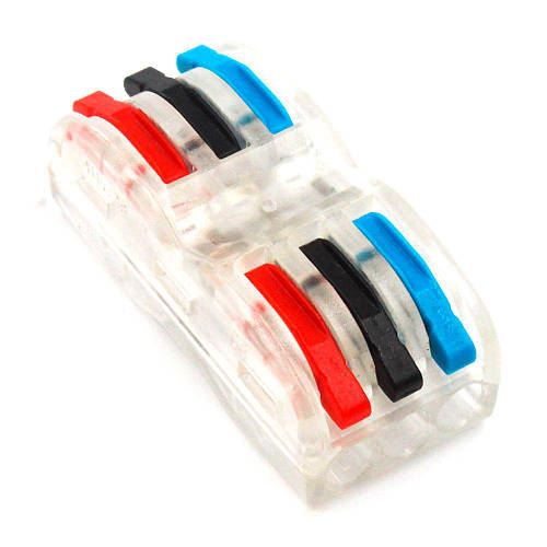 Клемна колодка SPL-3 Voltronic 3-провідна прозора для розподільних коробок 3-pin затискачі з ...