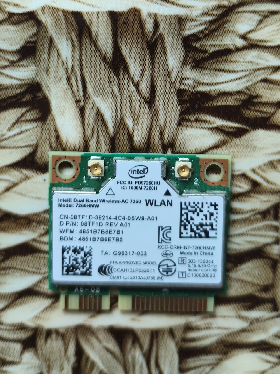 Wi-fi+BT модуль Intel Dual Band Wireless-AC 7260 7260hmw 2.4GHz/5GHz 300/867Mbps 802.11ac BT 4.0 ...