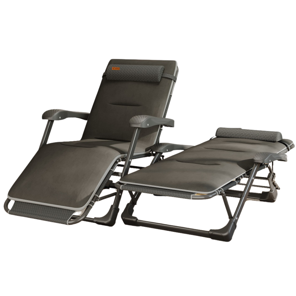 Раскладное кресло шезлонг садовое с подушкой и матрасом WCG FCB-S06PС раскладушка лежак ...