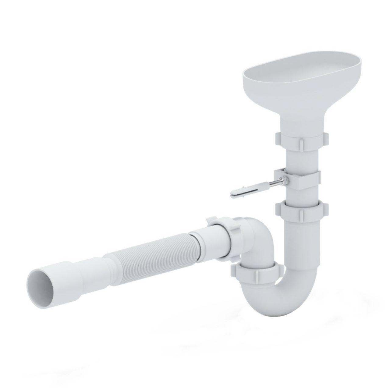 Сифон прямоточный ANI Plast 1 1/2"х40 с гибкой трубой 40х40/50 с ...