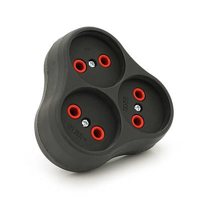 Тройник без заземления AK303B черный для бытового использования florentia (ID#2545574129), цена ...