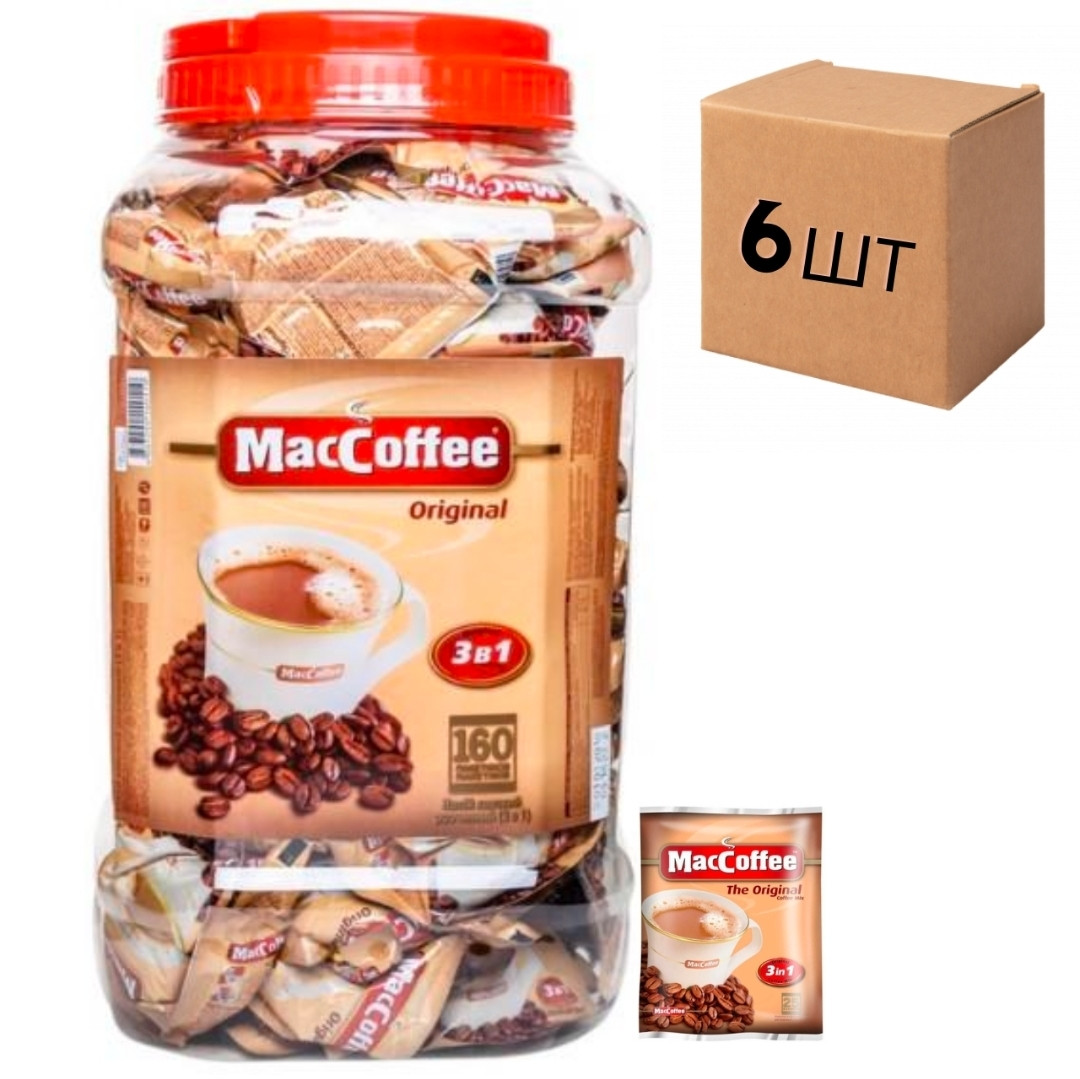 ОРИГІНАЛ! MacCoffee Original 3в1 банка 160 стіків (розчинний кавовий ...