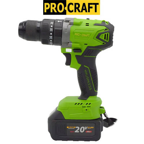 Аккумуляторный шуроповерт Procraft PA18BL Universal Extra Бесщеточный Ударный с Гибким валом (2 ...