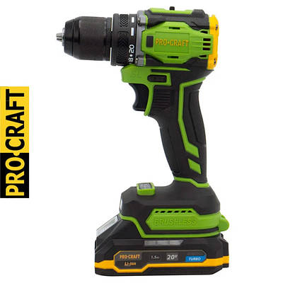 Аккумуляторный шуроповерт ProCraft PA-18 PRO Бесщеточный (1*1,5А/ч акб, кейс) (ID#2618914542 ...