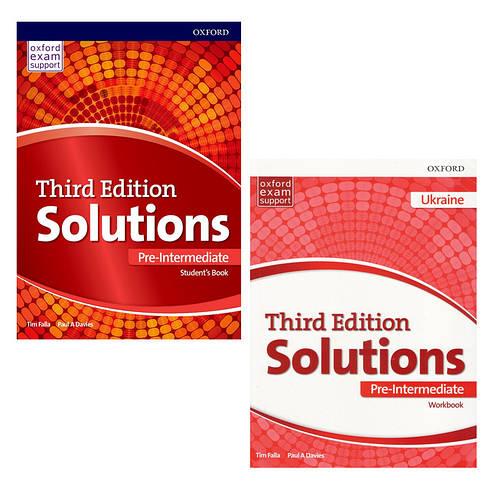 Комплект підручників Solutions 3rd edition Pre-Intermediate(Student's ...