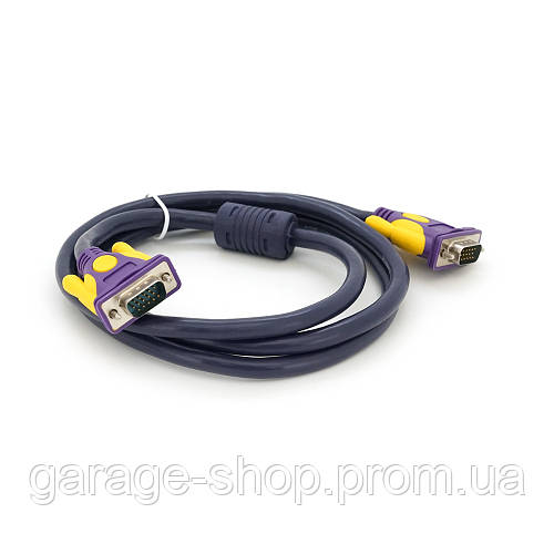 Кабель VGA 3+9 1,5м папа-папа Voltronic с ферритовым фильтром для ПК и мониторов garage, цена ...