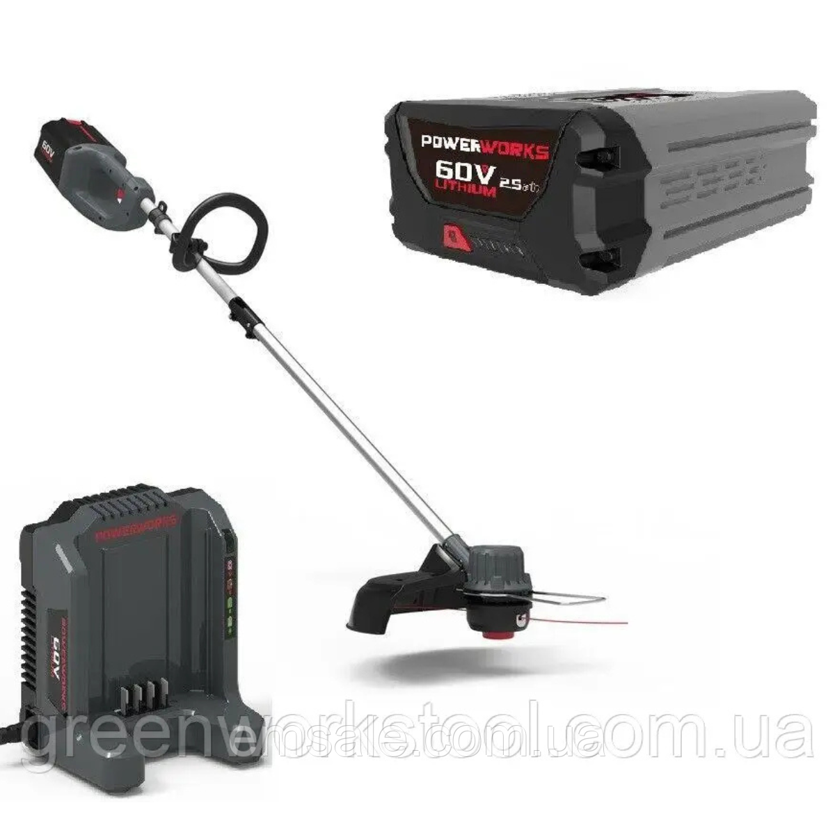 Безщітковий тример акумуляторний PowerWorks 60V (GreenWorks 60 V ) з ...