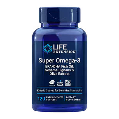 Омега-3 Life Extension Super Omega-3 Enteric Coated, 60 капсул для ...