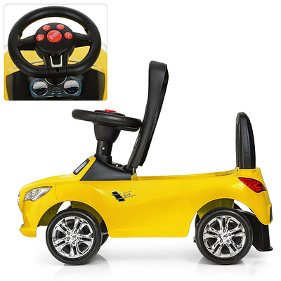 Каталка-толокар M 3147A-3 муз,звук,свет,багаж.под сиден,колесаEVA,на бат,63,5-37-29см,красн (ID ...