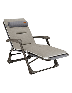 Раскладное кресло шезлонг садовое с подушкой и матрасом WCG FCB-S01PP раскладушка лежак ...