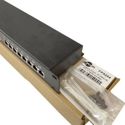 Патч-панель Atcom 19" 24 порти FTP 1U cat.5e з органайзером для кабелів ...