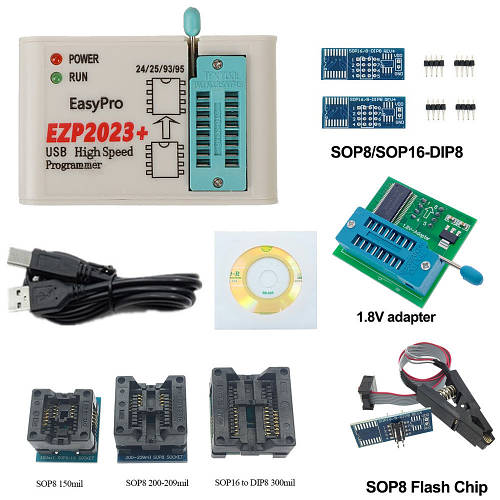 EZP2023+ USB програматор 24 25 93 95 EEPROM, 25 FLASH (9 адаптерів), ціна: 695 ₴, купити на Prom.ua