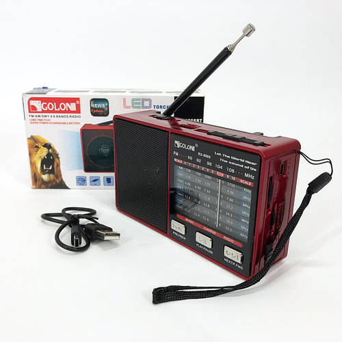 Радио GOLON RX-8866 цифровой портативный радиоприемник с фонариком ...