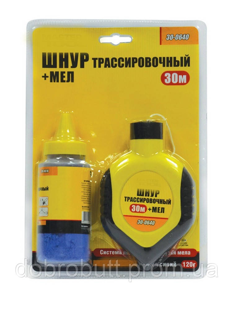 Шнур розмітковий 30 м і крейда MASTERTOOL GM (30-0640), 8732232 540 (ID#2631289121), ціна: 149 ...