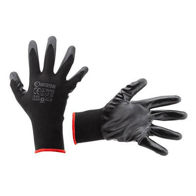 EHA Перчатка трикотажная,синтетическая,черного цвета,с нитриловым покрытием черного цвета,8 ...