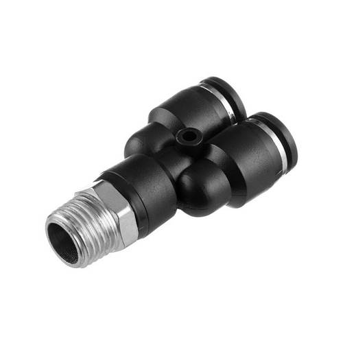 EHA Соединение цанговое Y-образное для полиуретановых и др. шлангов 8х8мм, 1/4" нар.резьба ...