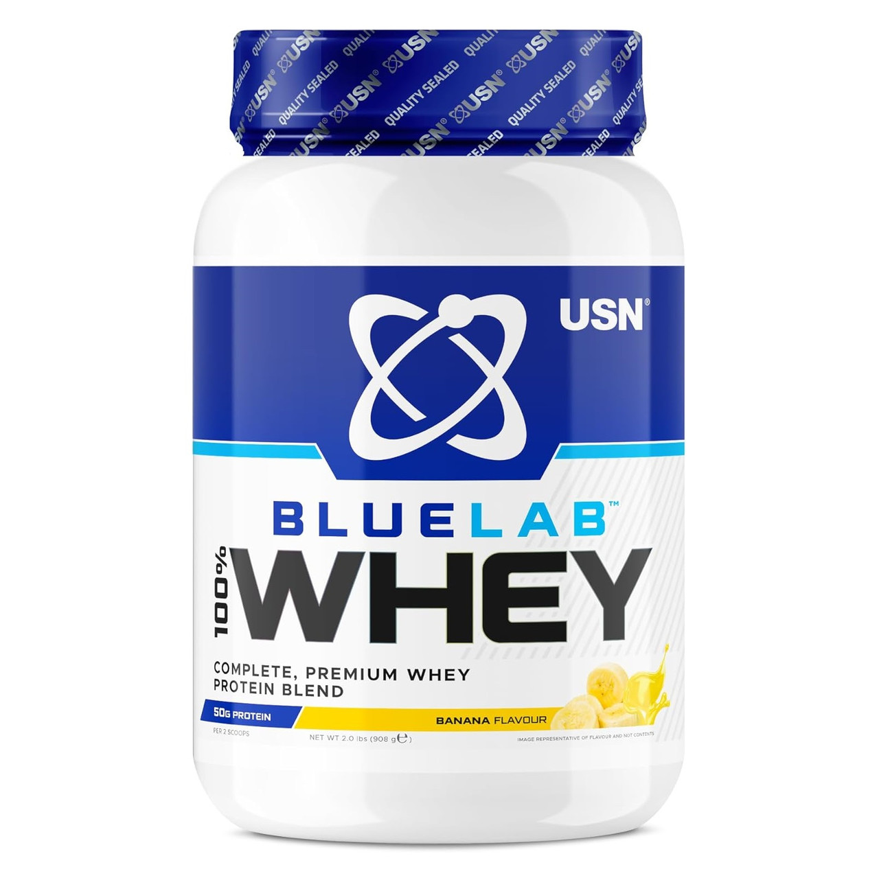 Сироватковий протеїн, Blue Lab 100% Whey Premium Protein 908 g, Банан ...