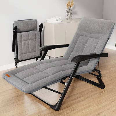 Розкладне крісло шезлонг садовий із подушкою WCG FCB-S08, ціна 2899 ₴: купити на Prom.ua | Україна