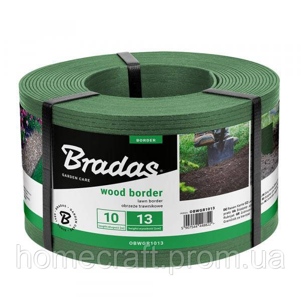 Бордюр Wood Border 130 мм х 28 мм х 10 м зелений Bradas, 8470482 965 ...