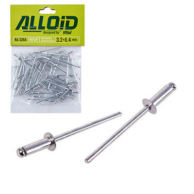 Alloid. Заклепка алюмінієва 3,2 х 9,6 мм, 50 шт., ціна: 14.25 ₴, купити ...