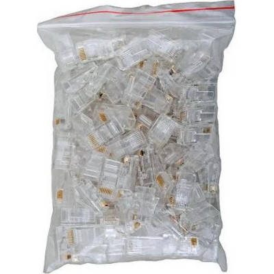 Конектор RJ45 cat.5e UTP 8P8C, наскрізні отвори, 100шт/пак Kingda (KD-PG8032-C5E/100), ціна: 425 ...